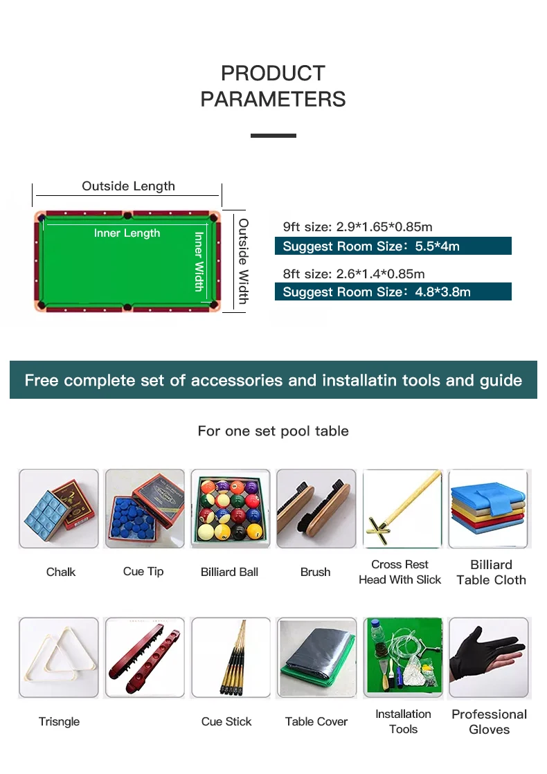 High Quality Billiards Designs Slate Bed Pool Billiard Table For Sale ...