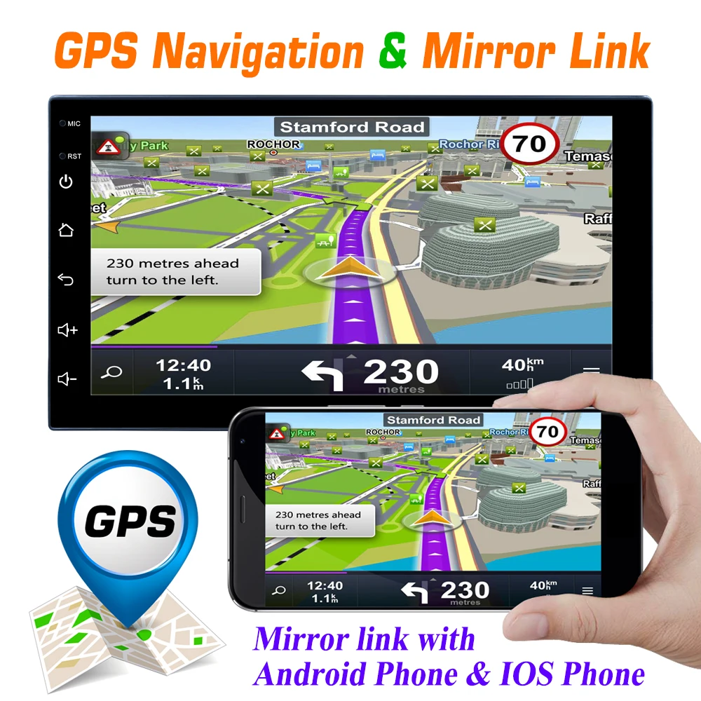 Universal Gps Rear Camera 1 Din 7'' 9'' 10'' Ips Touch Screen Wifi ...