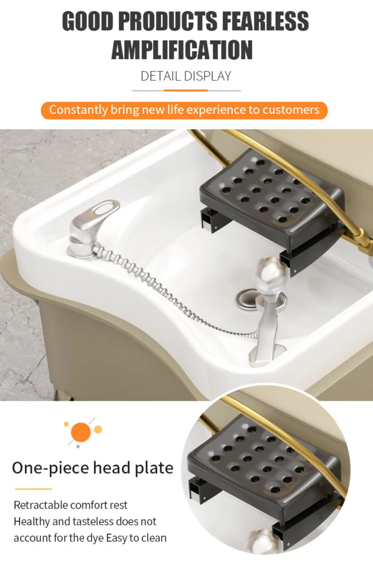 Professional Hair Washing Massage Table Shampoo Bowl Bed Spa Heated ...