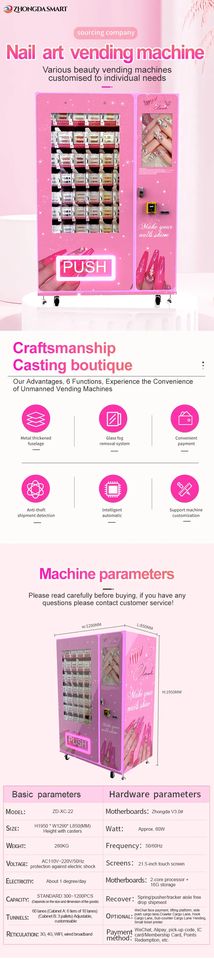 Attractive Design Eyelash Convenience Self-service Store Hair Vending ...