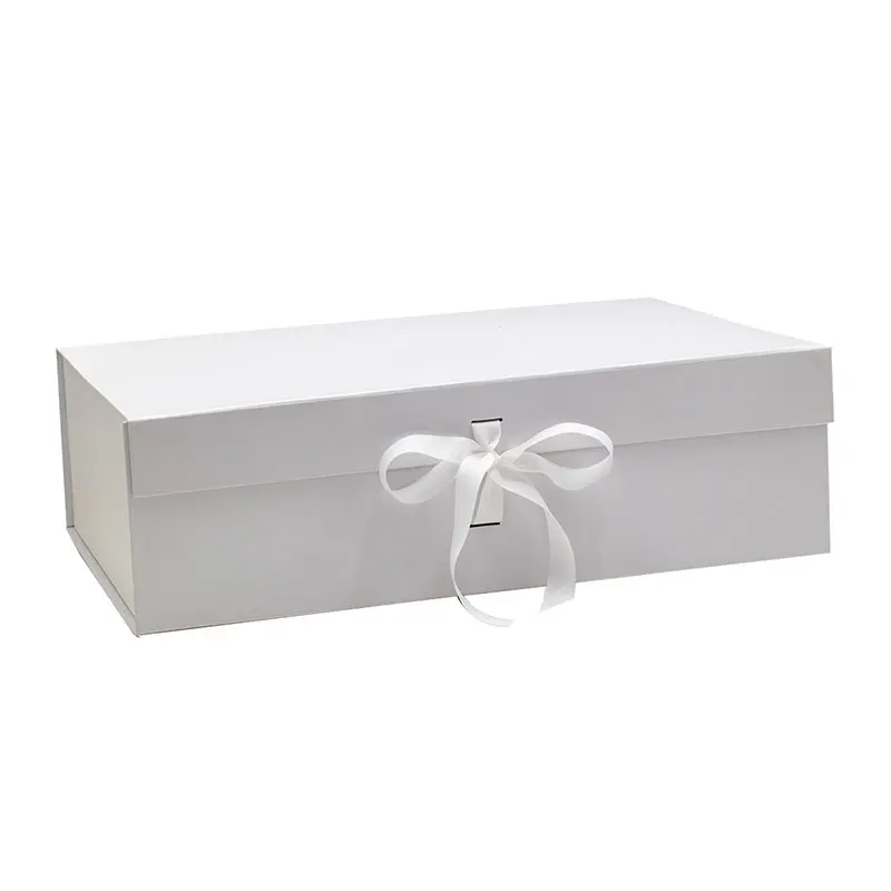 Extra Large White Empty Cardboard Magnetic Flap Gift Present Box With ...