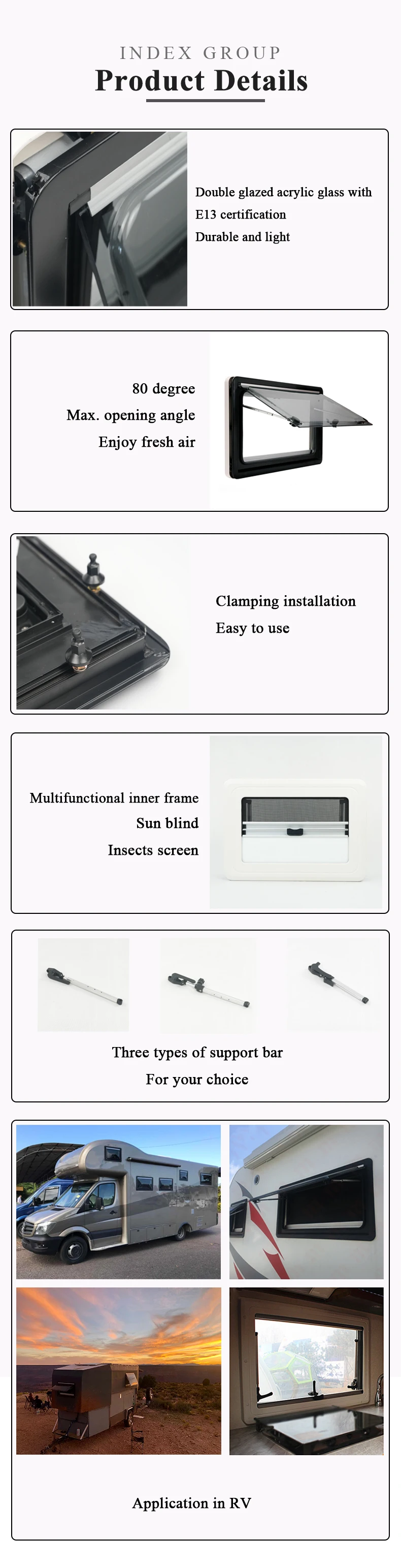 RV Window 350*280mm Right Angle Aluminum Alloy caravan Window Rv Parts ...