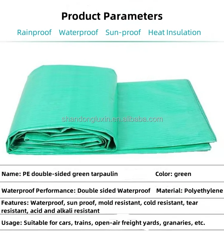 Factory Price Polyethylene Pe Tarpaulin Green Dustproof Waterproof Rainproof Moisture-proof Tent ...