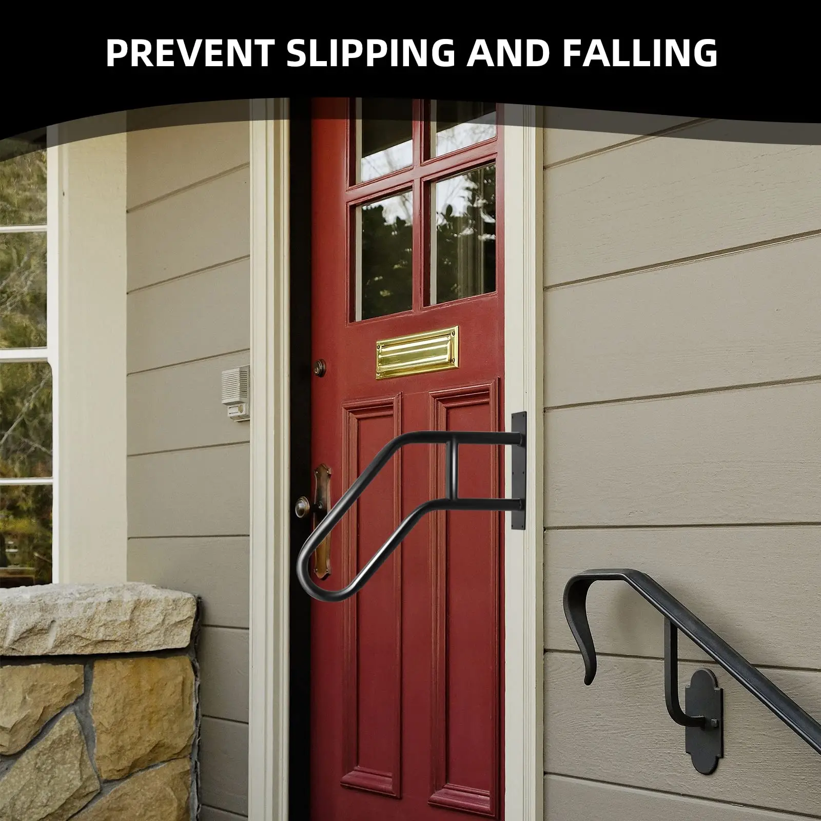 Wall Mounted Handrail - Durable U-Shaped Steel Handrail