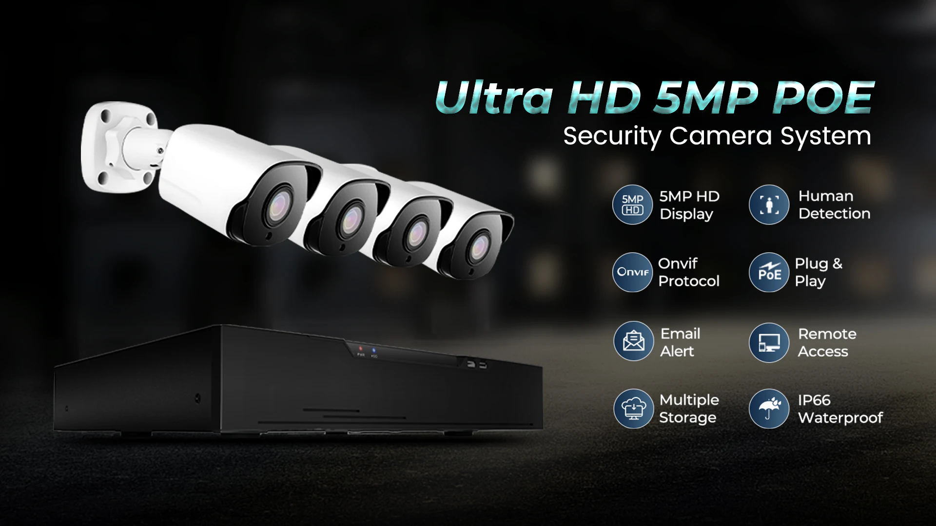 H.265 4 Channel Video Surveillance Cctv System Bullet Ip Camera Set ...