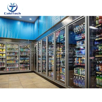 Gas Station Convenience Store Walk In Chiller Room With Cooler Glass ...
