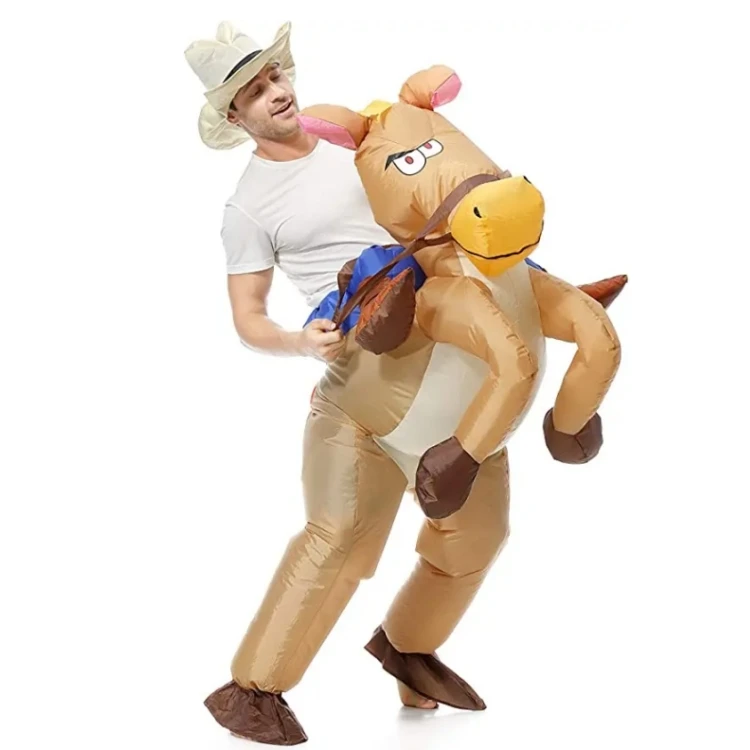 Inflatable Cowboy Costume - Adult Western Horse Rider