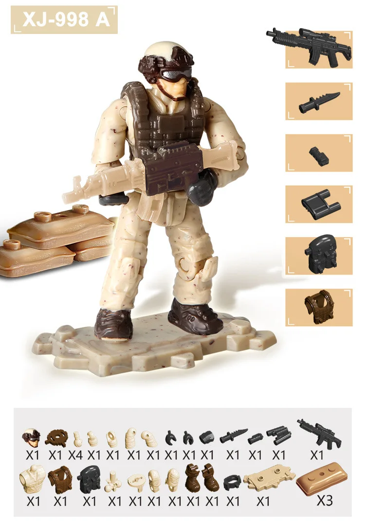 6 Mixed Special Forces Action Figures - Tangotoys Toy Set