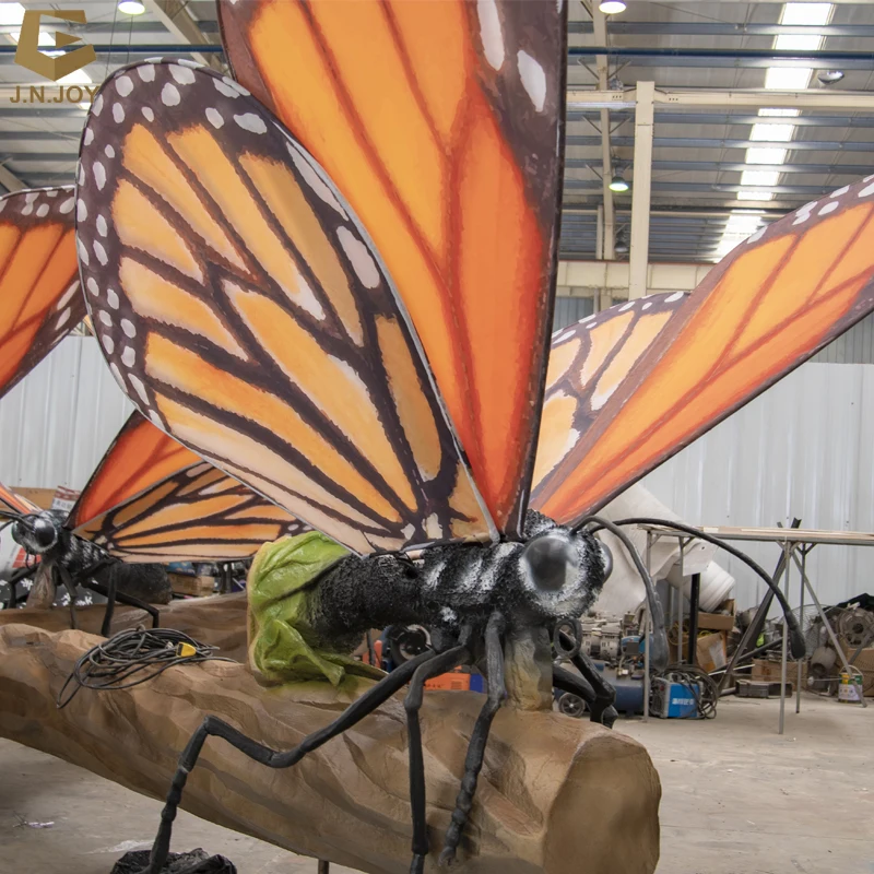 Ai-08 Outdoor Theme Park Realistic Butterfly Animatronic Insect For ...