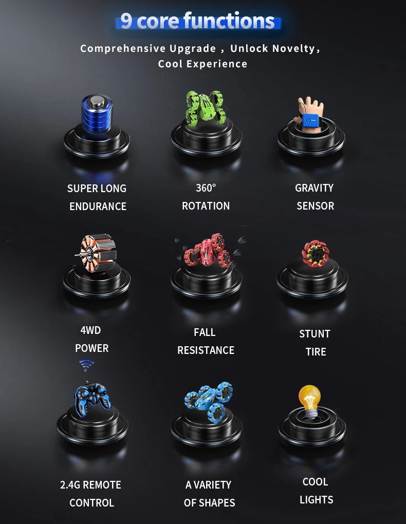 4wd Double Sided Swing Arm Rc Stunt Car With Expansion Wheel 360 ...