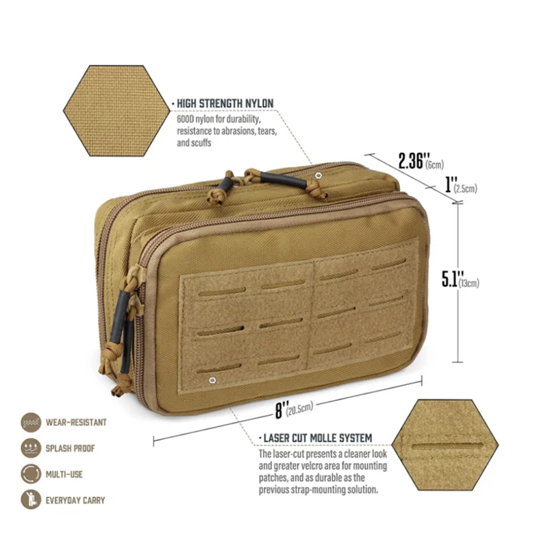 Tactical Molle Gear Pouch,Molle Admin Pouches Edc Tool Bag With Map ...