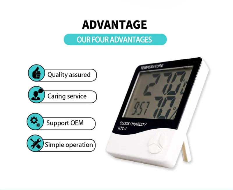 Indoor Room Lcd Electronic Temperature Humidity Meter Digital ...