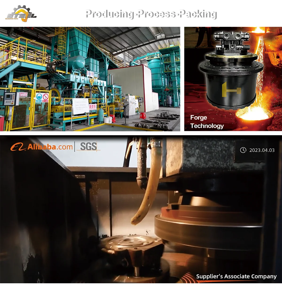 Steel Excavator Parts Jcb 3cx 3dx Pc200 Pc300 7 Sk200-3 Zx330 Kx161-3 ...