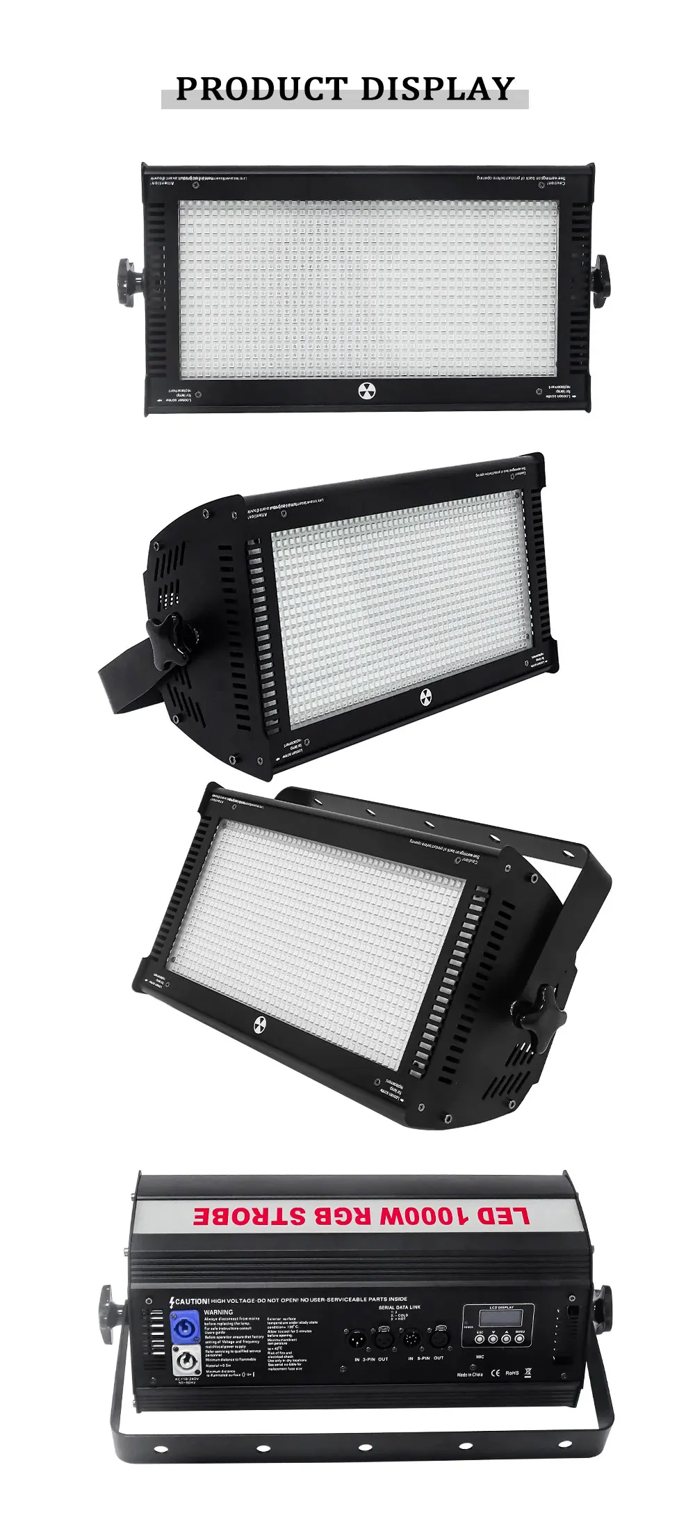 1000W LED Strobe Stage Lighting - RGB 3in1 Durable & Bright