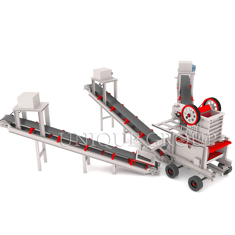 20TPH Portable Gold Mining Jaw Crusher with Vibrating Screen