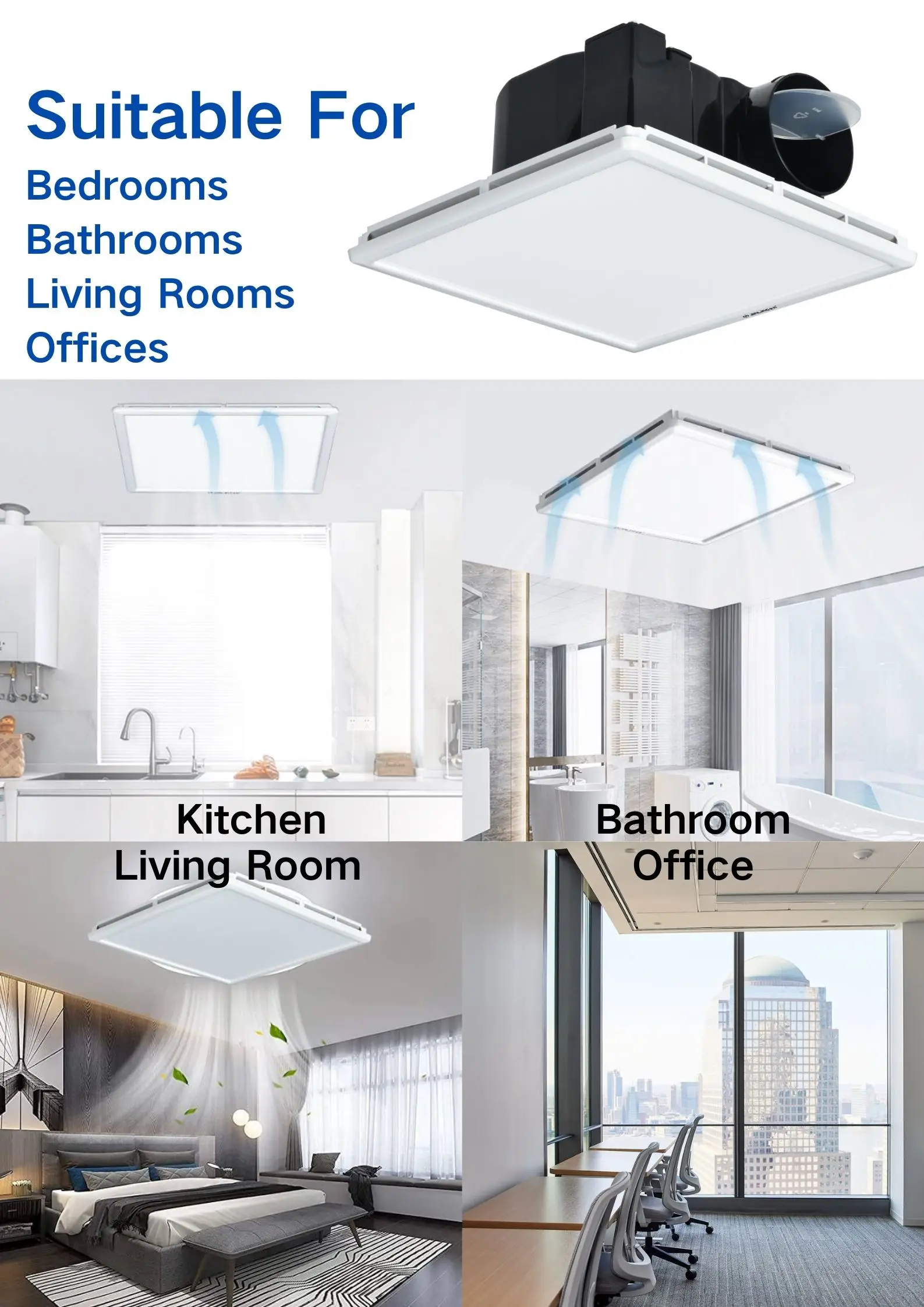 2 in 1 Ceiling Duct Pipe Tubular LED Lighting & Ventilation