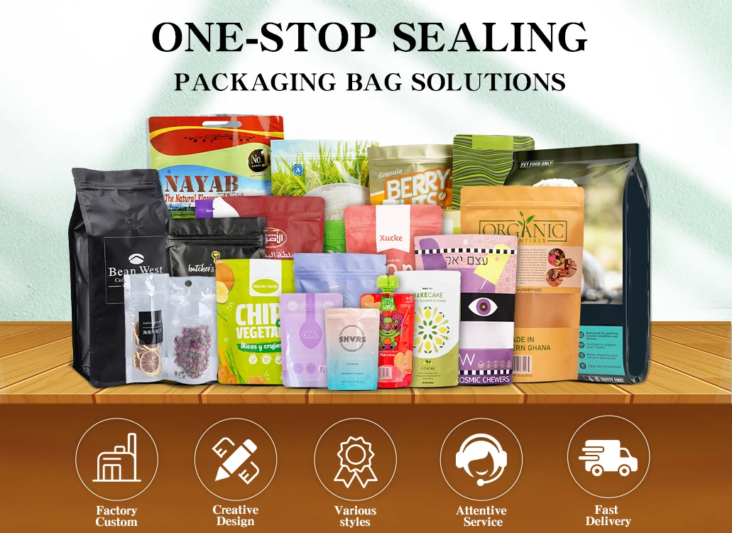 Clear Sealable Heat Seal Plastic Packaging Stand Up Food Smell Proof ...