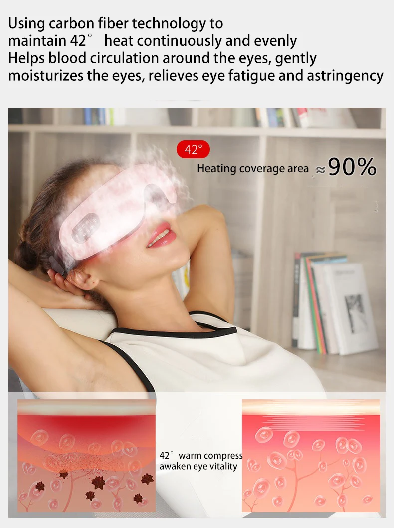 Electric Vibration Eye Massager With Heat 4d Smart Airbag Vibration Eye ...
