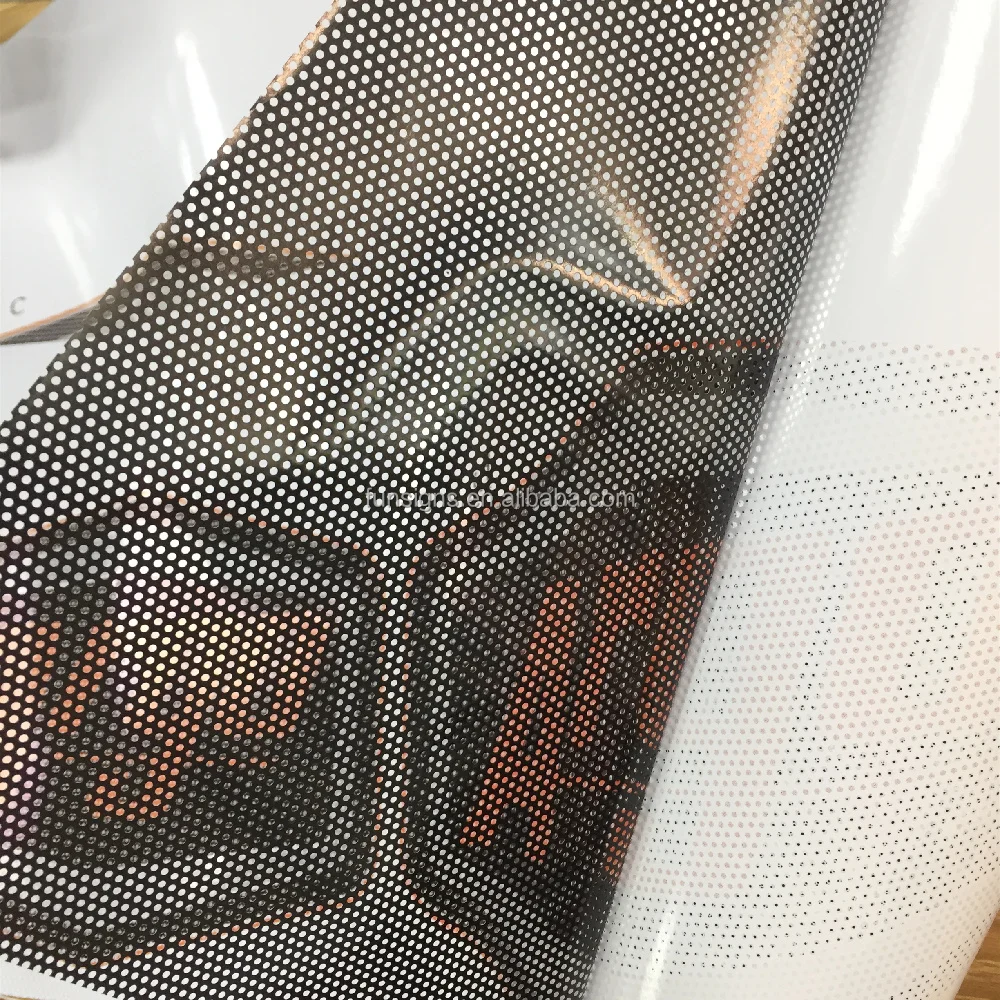 Custom Print Perforated Glass Window Sticker One Way Vision See Through ...