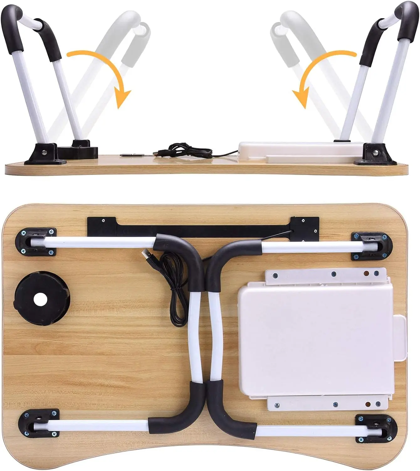 Wood Laptop Desk Folding Desk Portable Standing Table for Bed Couch ...