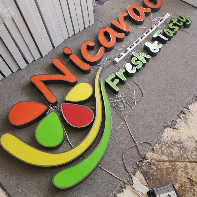 Custom Shop Front Electronic Sign Board Led Acrylic Face Illuminated ...