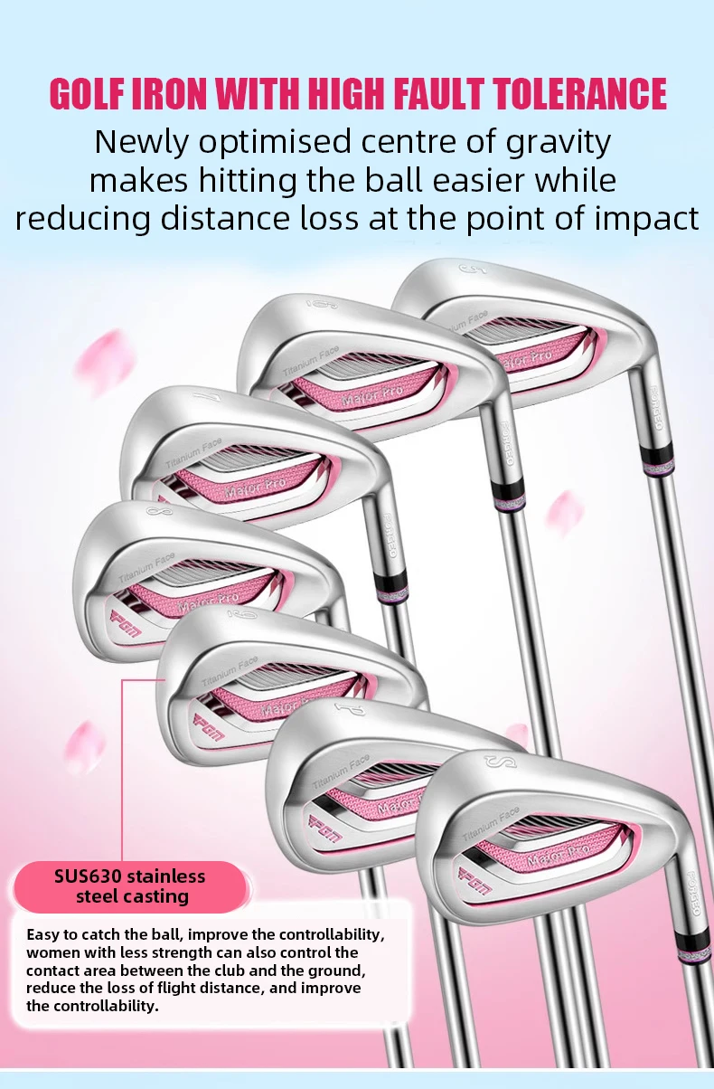 PGM LTG048 women golf clubs complete set pink full golf club set with ...