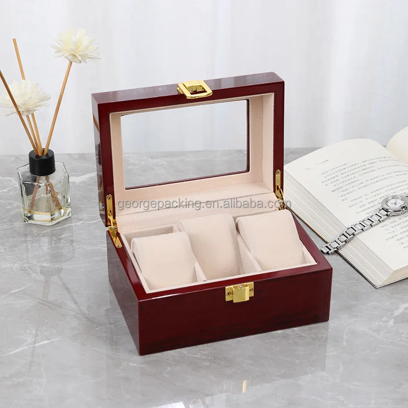 Lacquer Wooden Painting Watch Container Package Box Gift