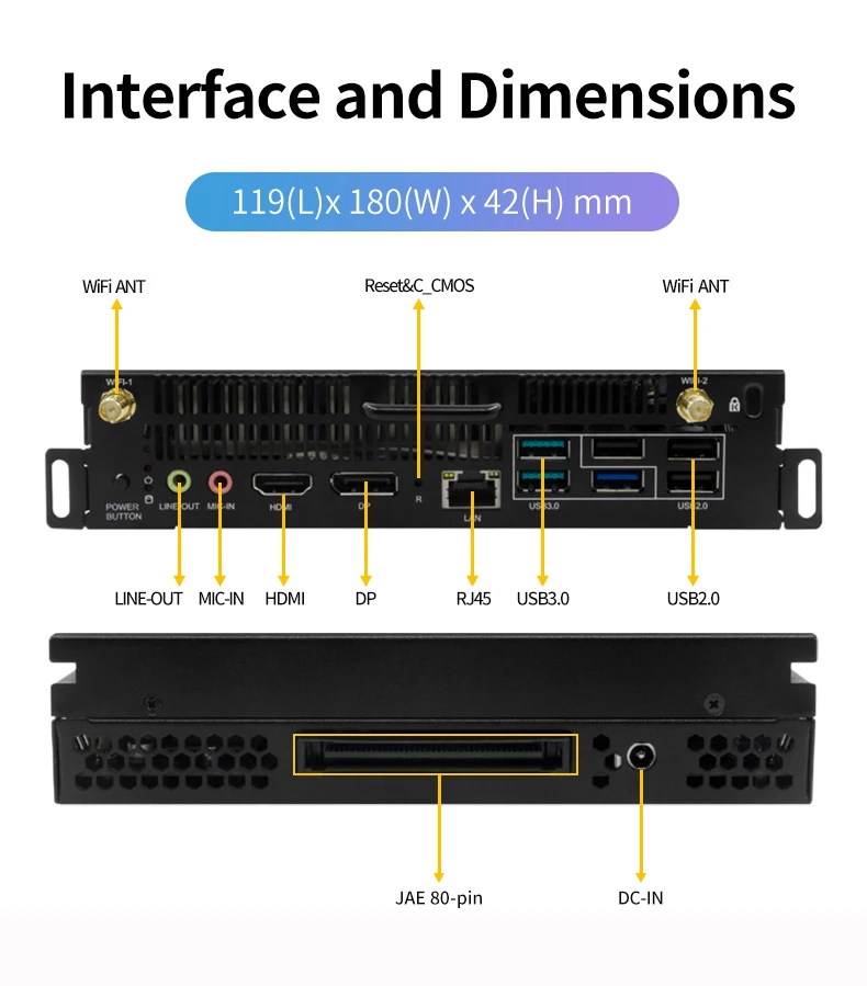 Jwipc Mini Computer Android System Industrial Computer Win10 Ops Mini Pc I3,I5,I7 Ops For ...