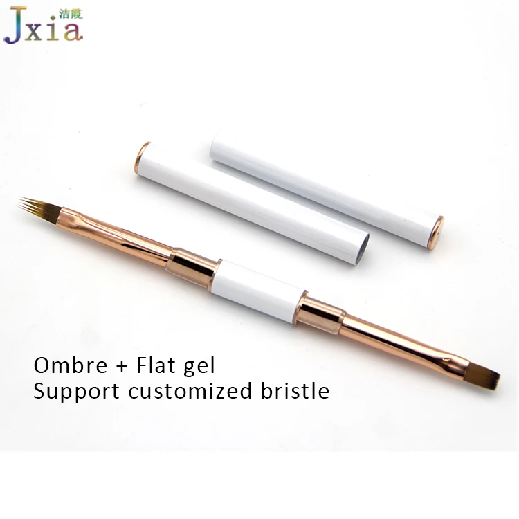 Customized White Handle Rose Gold Ferrules Manicure Tool