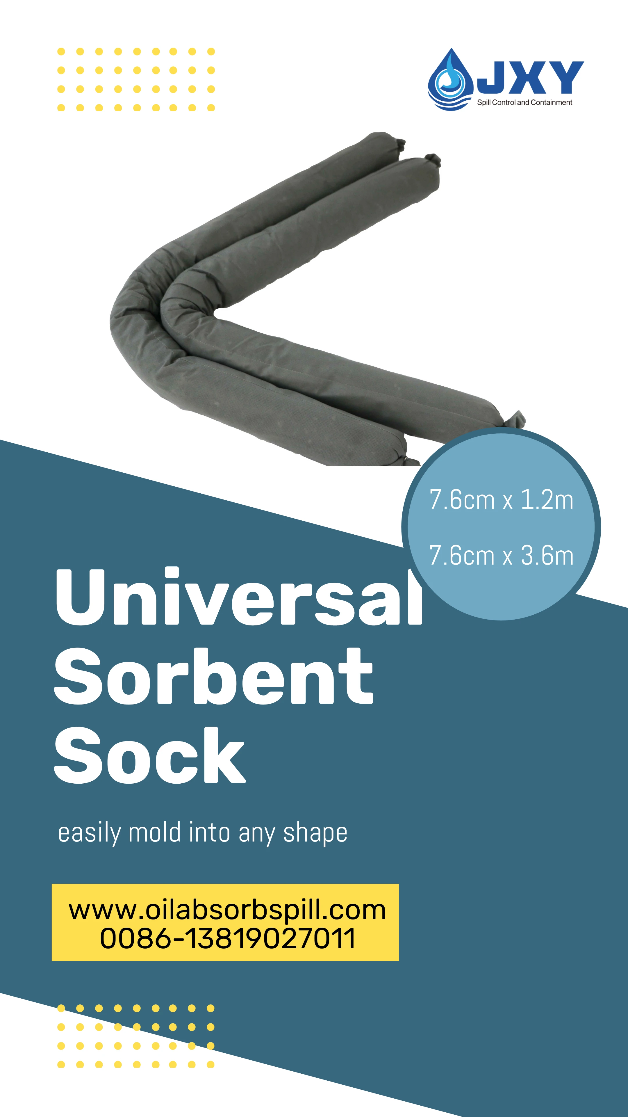 An All-purpose Clean-up Product Universal Absorbent Sock for for ...
