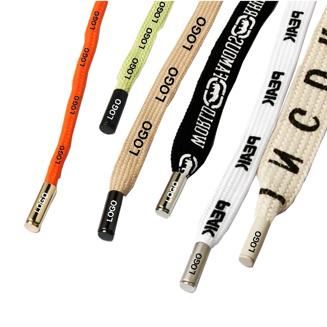 custom logo flat cotton shoes laces round hat hoodie draw cord string ...