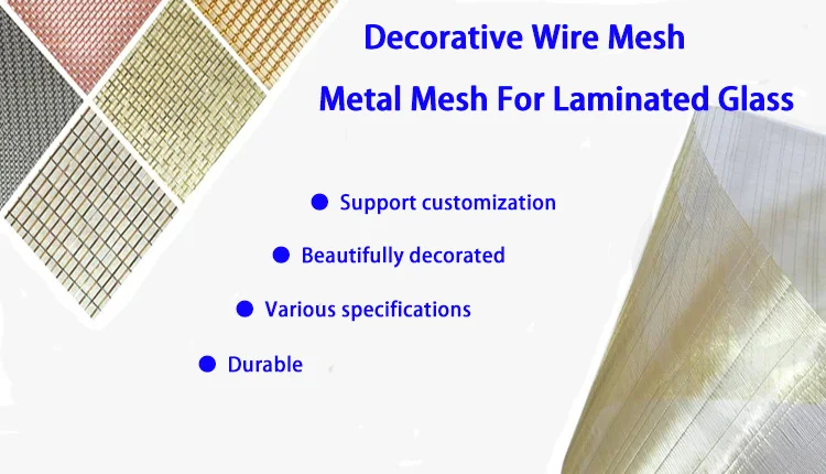Decorative Wire Mesh Metal Mesh Fabric For Glass Laminated - Buy ...