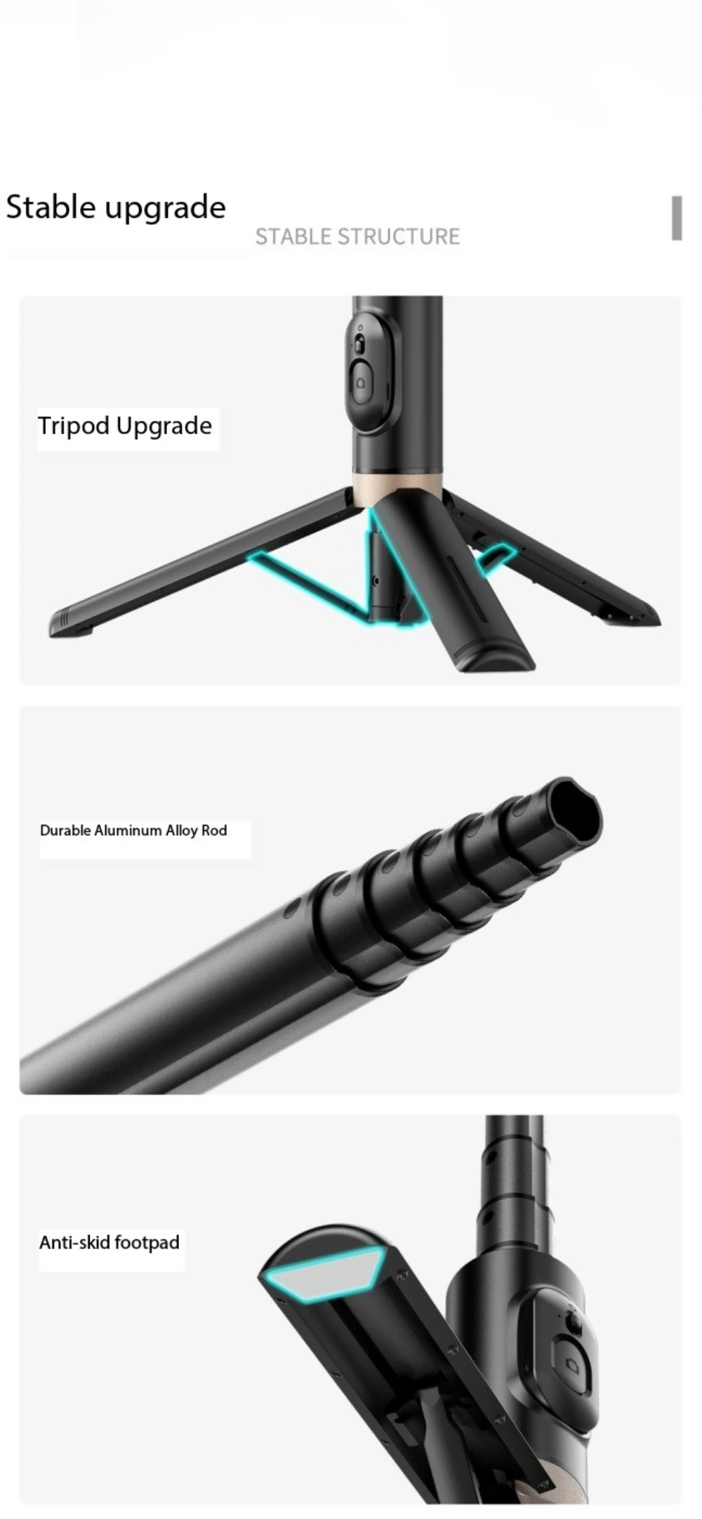 Q12s Mobile Phone Bluetooth Selfie Stick Rotating Fill Light Hidden All ...