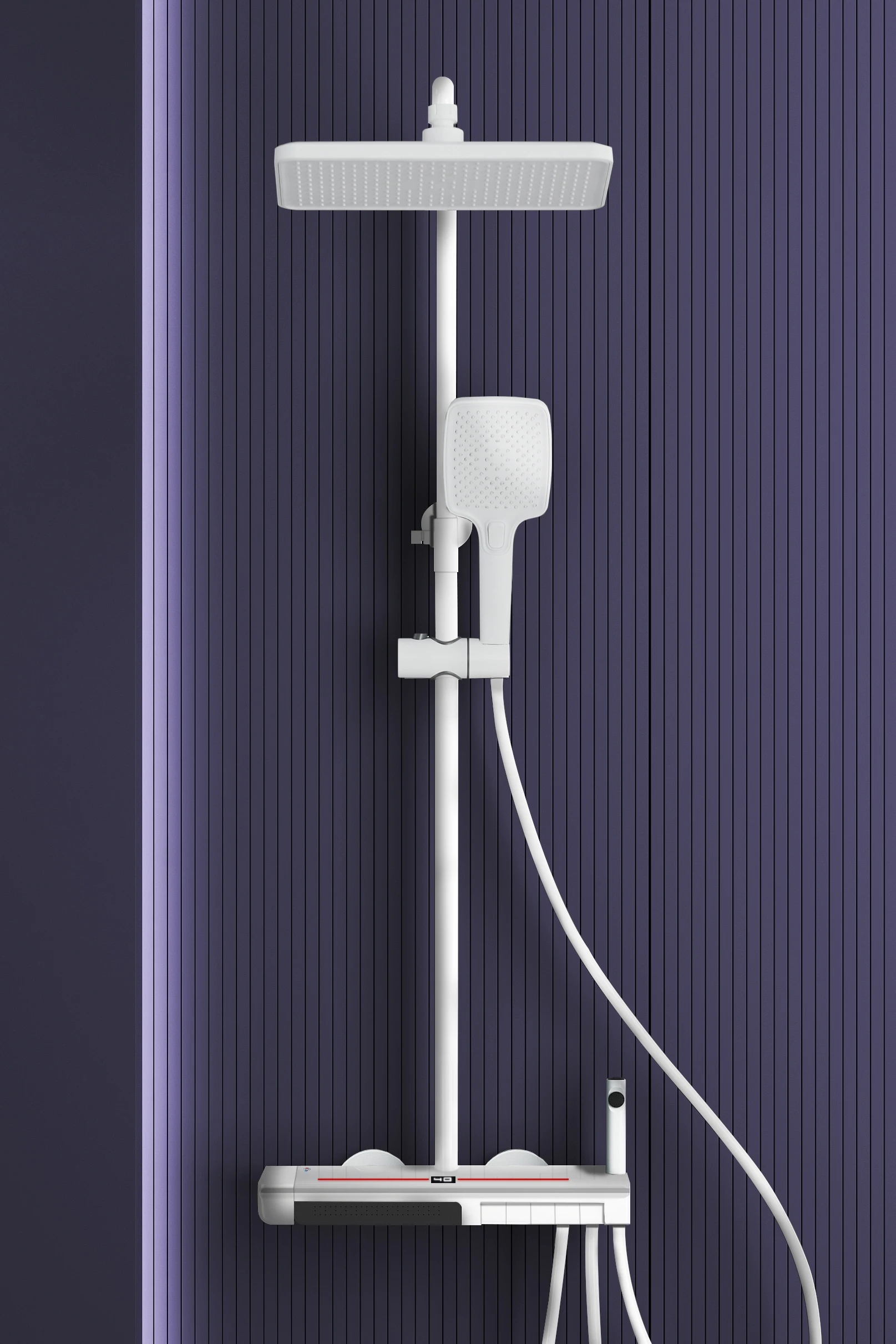 Brass Wall Mounted Shower Digital Atmosphere Light Piano