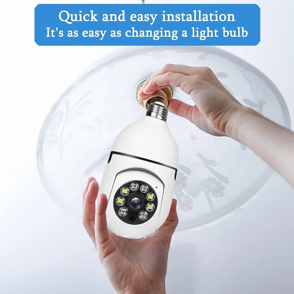 V380 Pro Wireless E27 PTZ Bulb Cameras - Auto Tracking Security