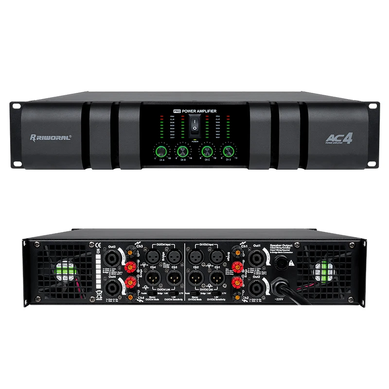 AC4 Power Amplifier - 800W X 4 Channels Professional Audio