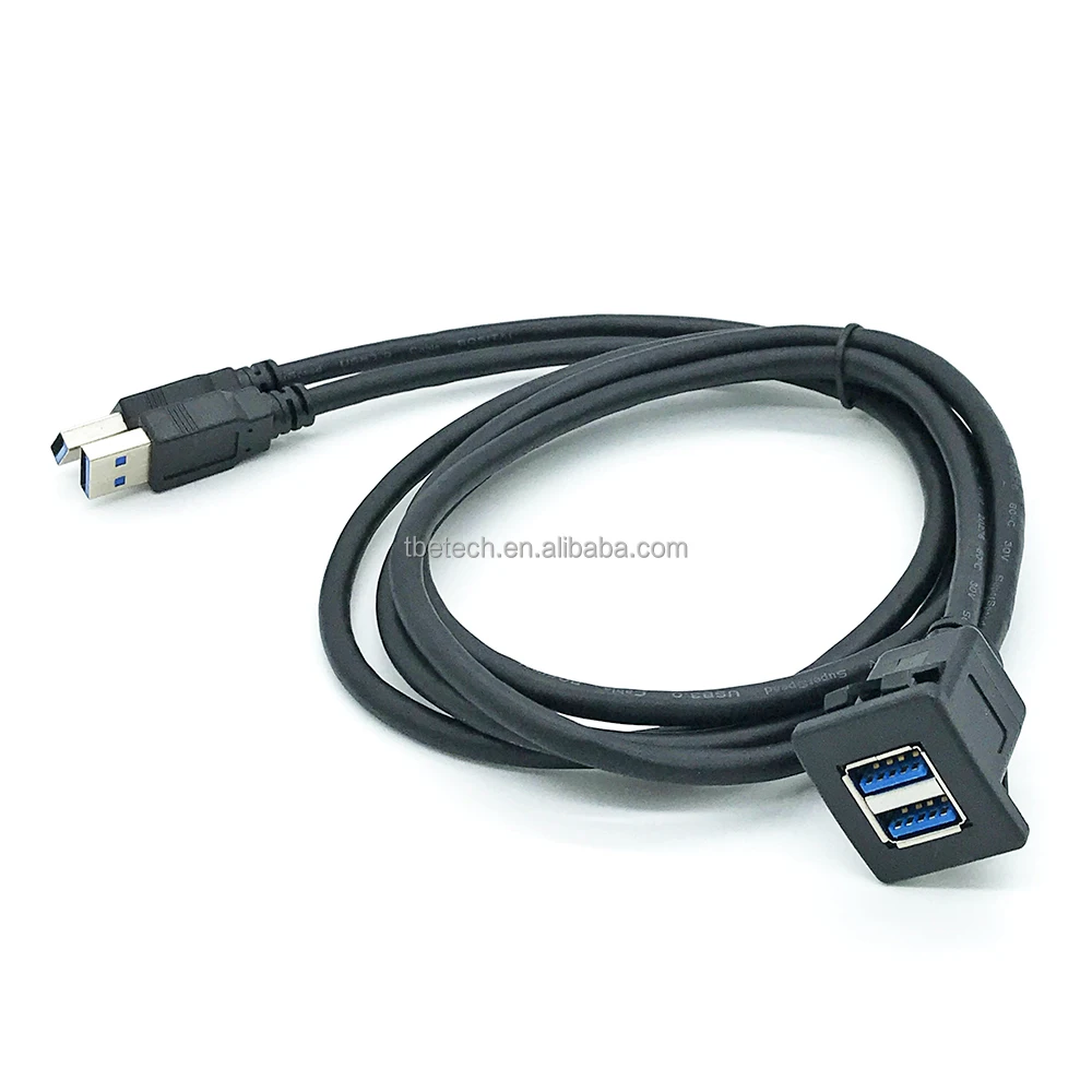 Car Dash Mount USB Ports Flush Mount Dual USB 3.0 Male to Female ...