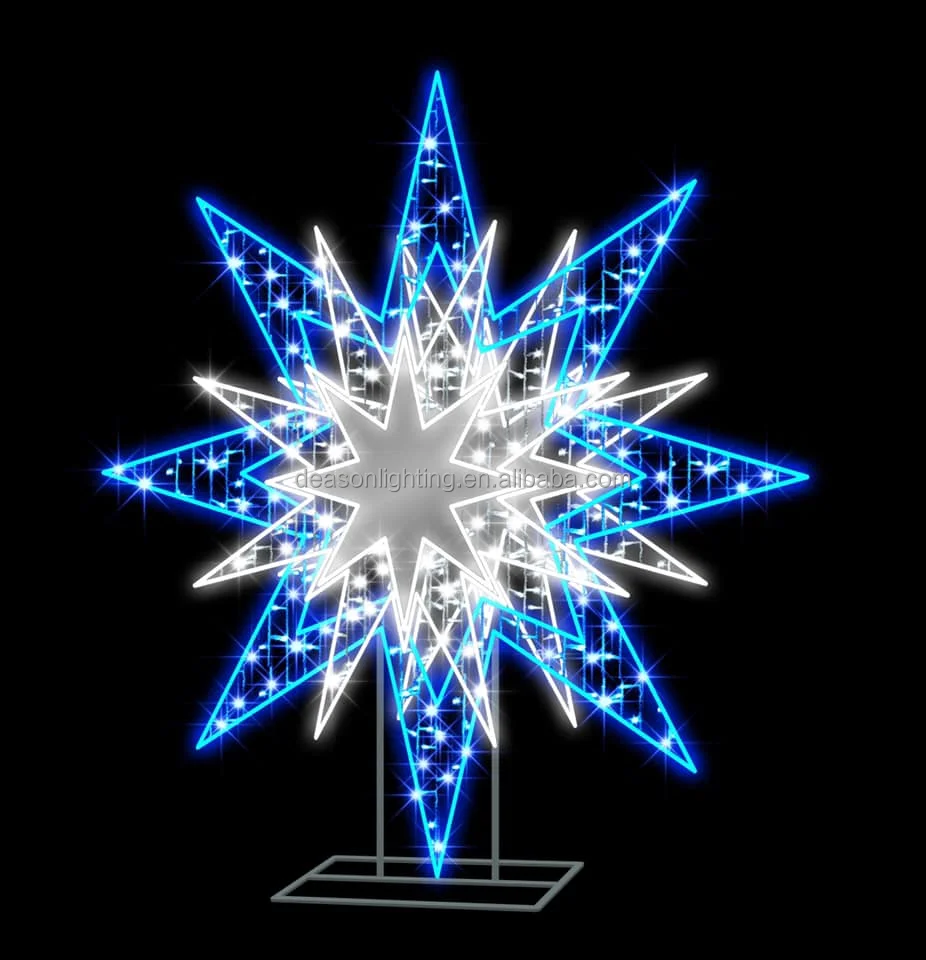 Large Lighted Christmas Star Outdoor Decorations by Deasonlighting