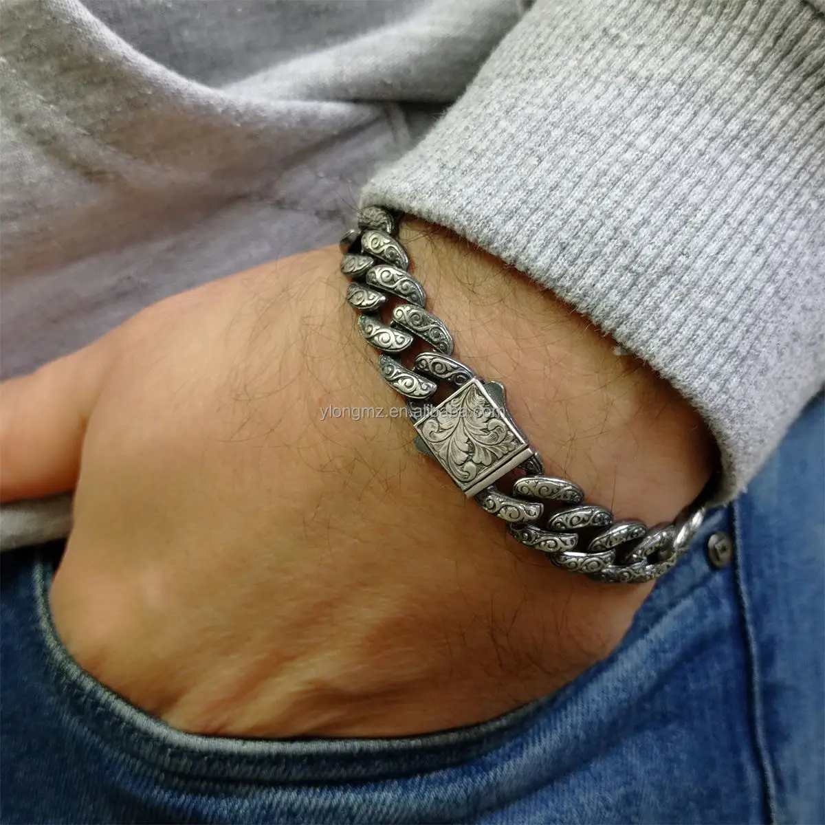 Sankylin New 925 Sterling Silver Handmade Miami Curb Bracelet Special ...