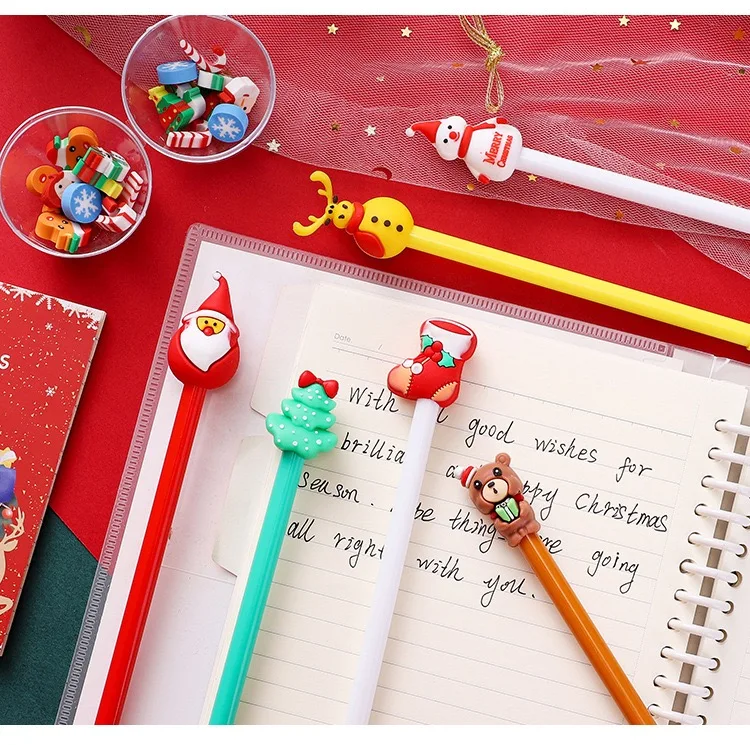 Christmas Character Cute Cartoon Black Gel Ink Pens Kawaii Pens For ...
