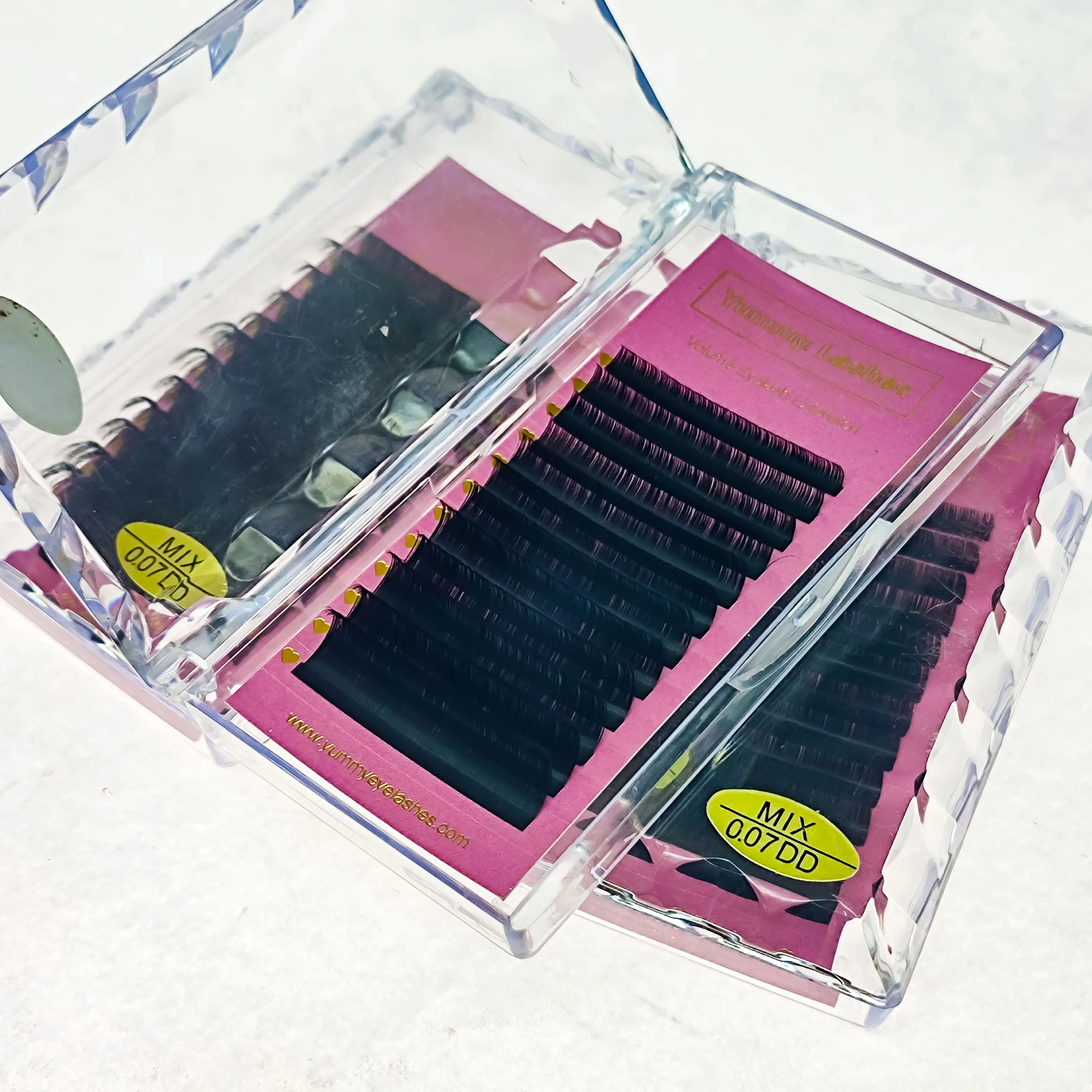 Wholesale Silk Mink Individual Volume Lash Tray Cashmere Lash Extension Tray Dark Matte Black ...