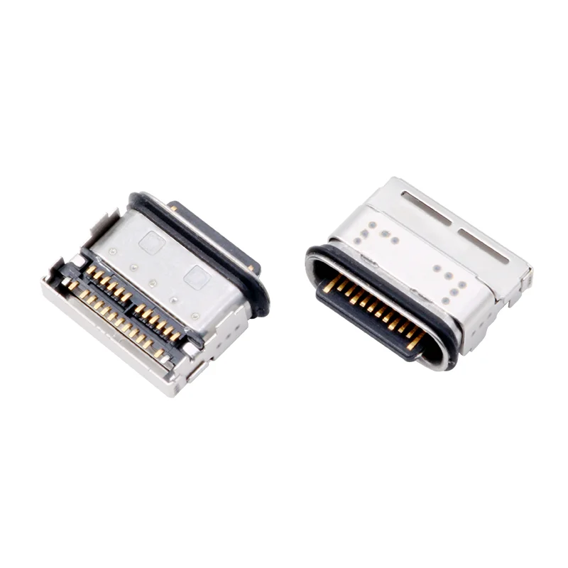 Type-C 24P Dual Row SMT Waterproof USB Connector CH=1.5mm Female Plate ...