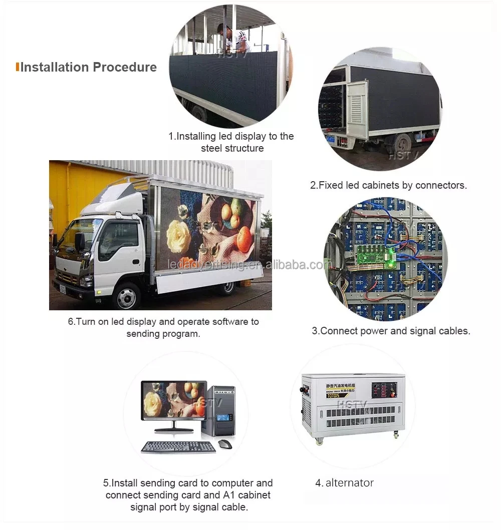 Large Hd Digital Billboard Sign Mobile Truck Outdoor P4.8 Mobile ...