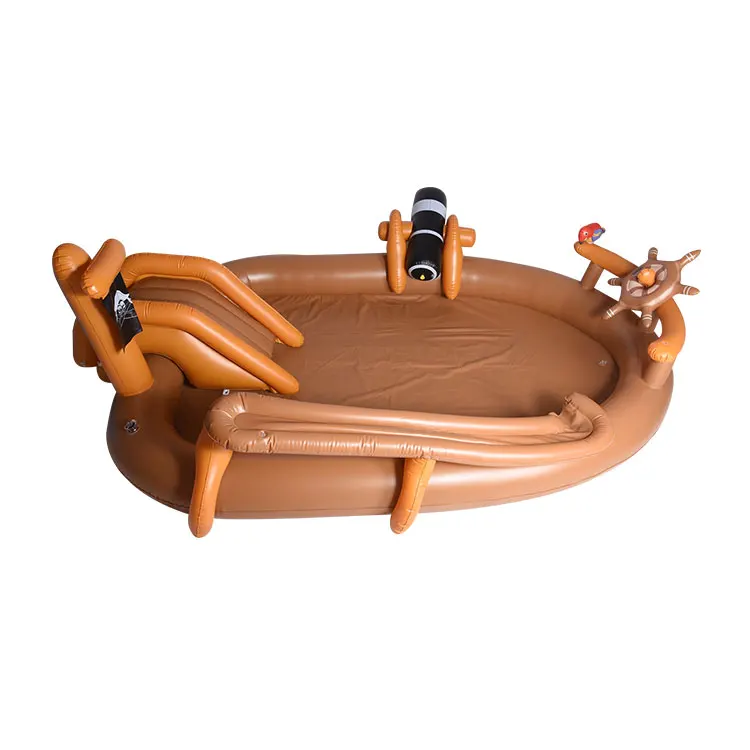 Custom inflatable toys pirate ship paddling pool sea rover play centre ...