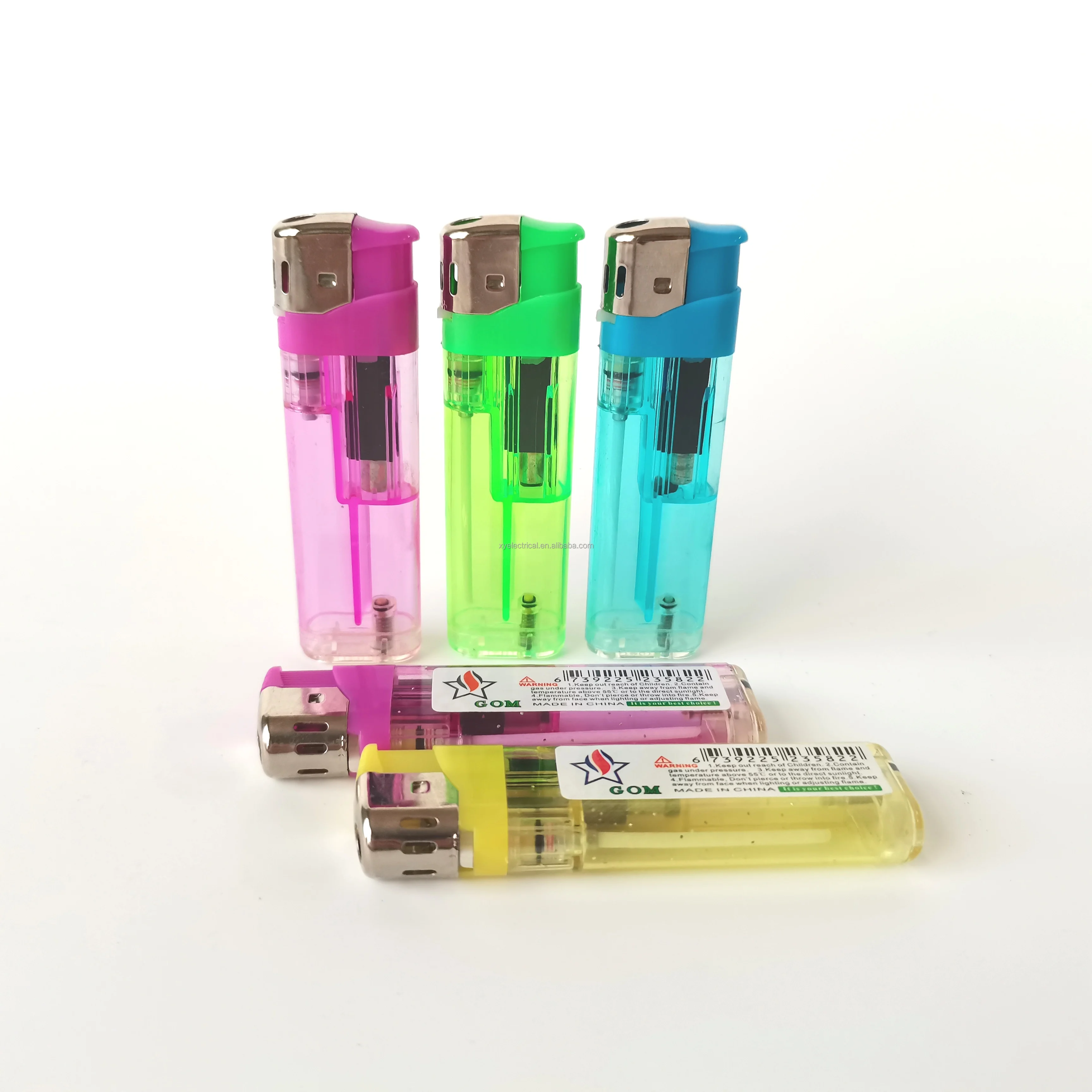 Transparent Plastic Refillable Gas Lighter Custom Logo Cigarette Flame ...