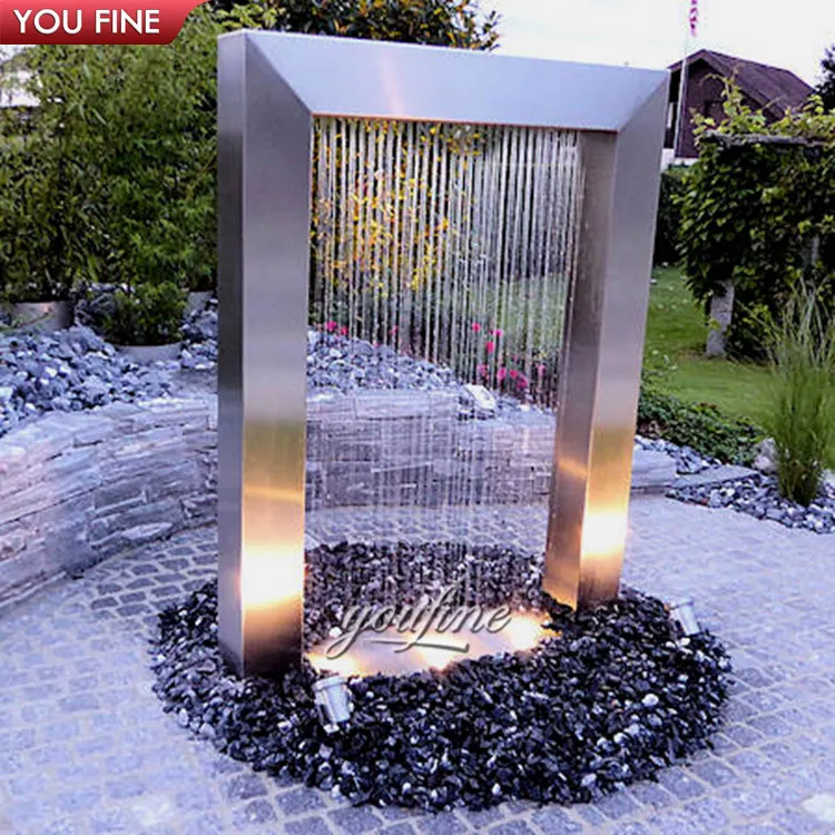 Stainless Steel Water Fountain - Modern Garden Decor