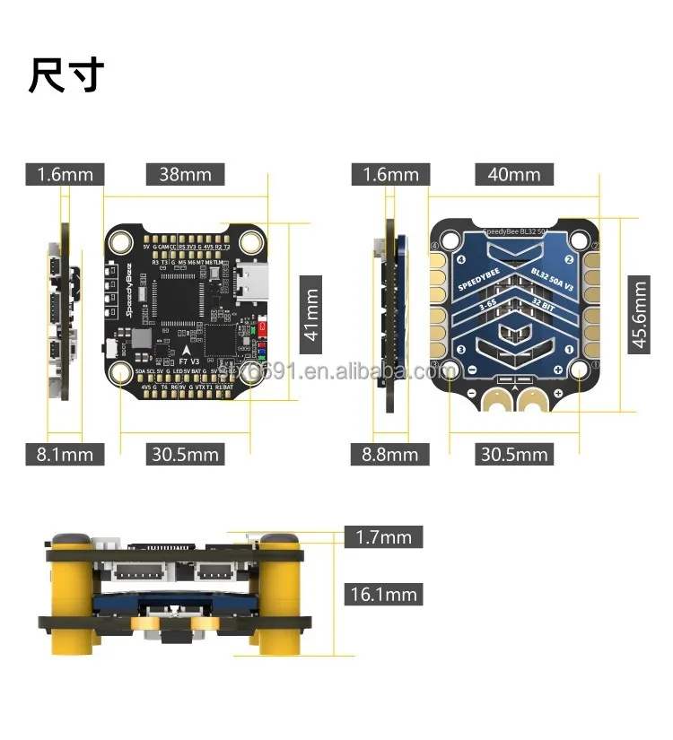 Speedybee F7 V3 Bl32 50a 30x30 Stack Bmi270 F722 Flight Controller Blheli32 50a 4in1 Esc 3-6s ...