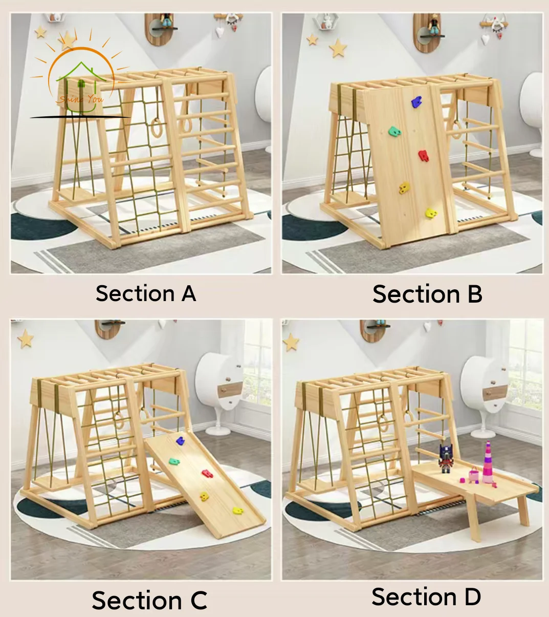 Montessori Wooden Children's Climbing Frame - Indoor Toy