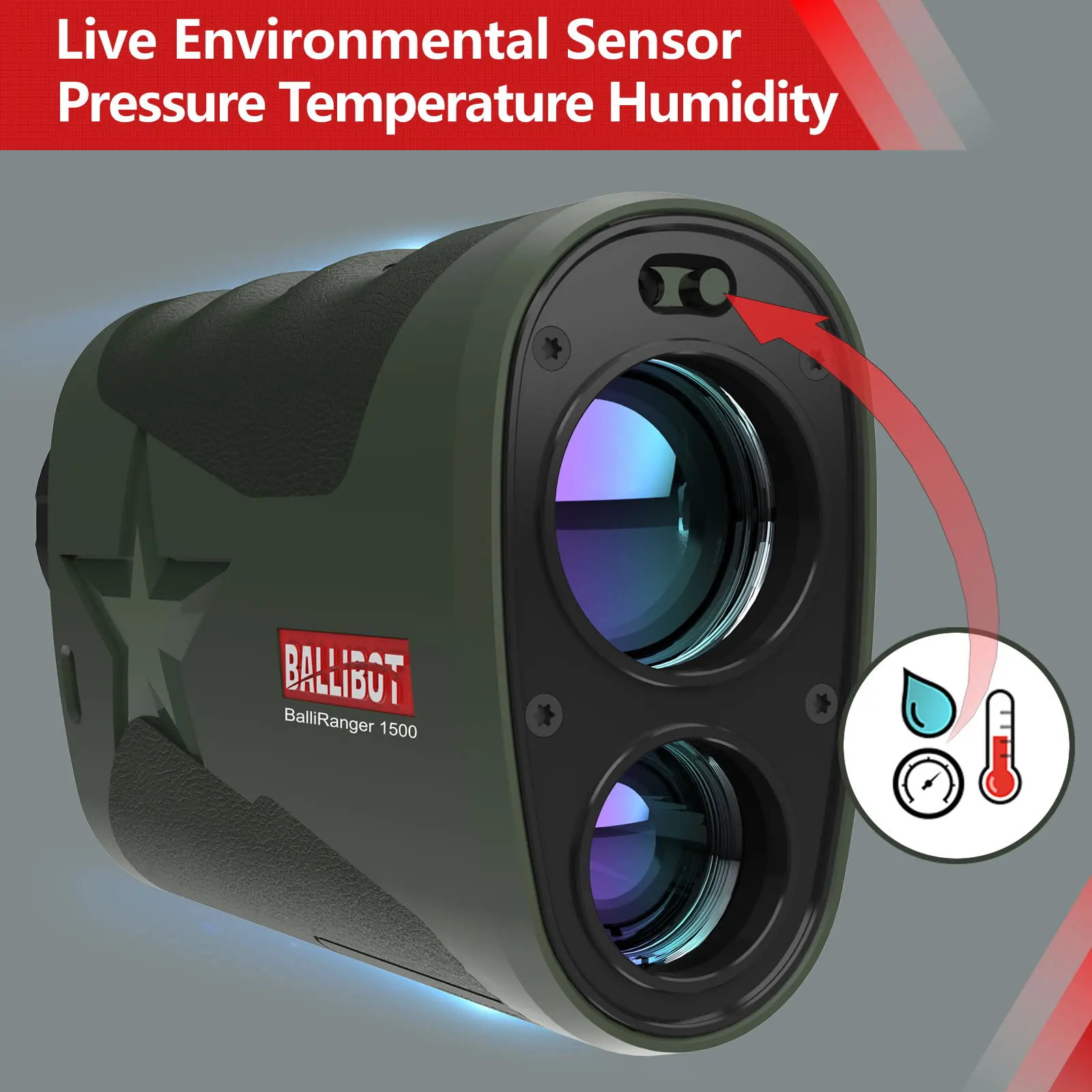 1500m Ballistic Laser Rangefinder With Live Weather Senor And Wind ...