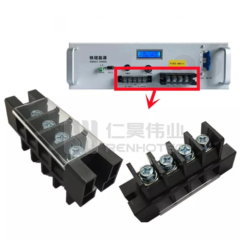 8.25mm Pitch 100A 150A 200A 250A Hight Current Feed Through Barrier ...